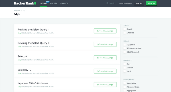 SQL 학습 사이트 5 + 3가지